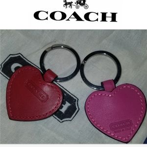 Coach | Accessories | Coach Leather Heart Key Fob Nwot | Poshmark